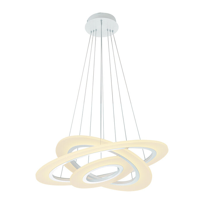 Подвесная светодиодная люстра LED 84 Вт Rings Triple белый Blesslight