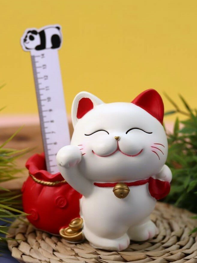 Органайзер настольный подставка для канцелярии с копилкой Lucky Cat