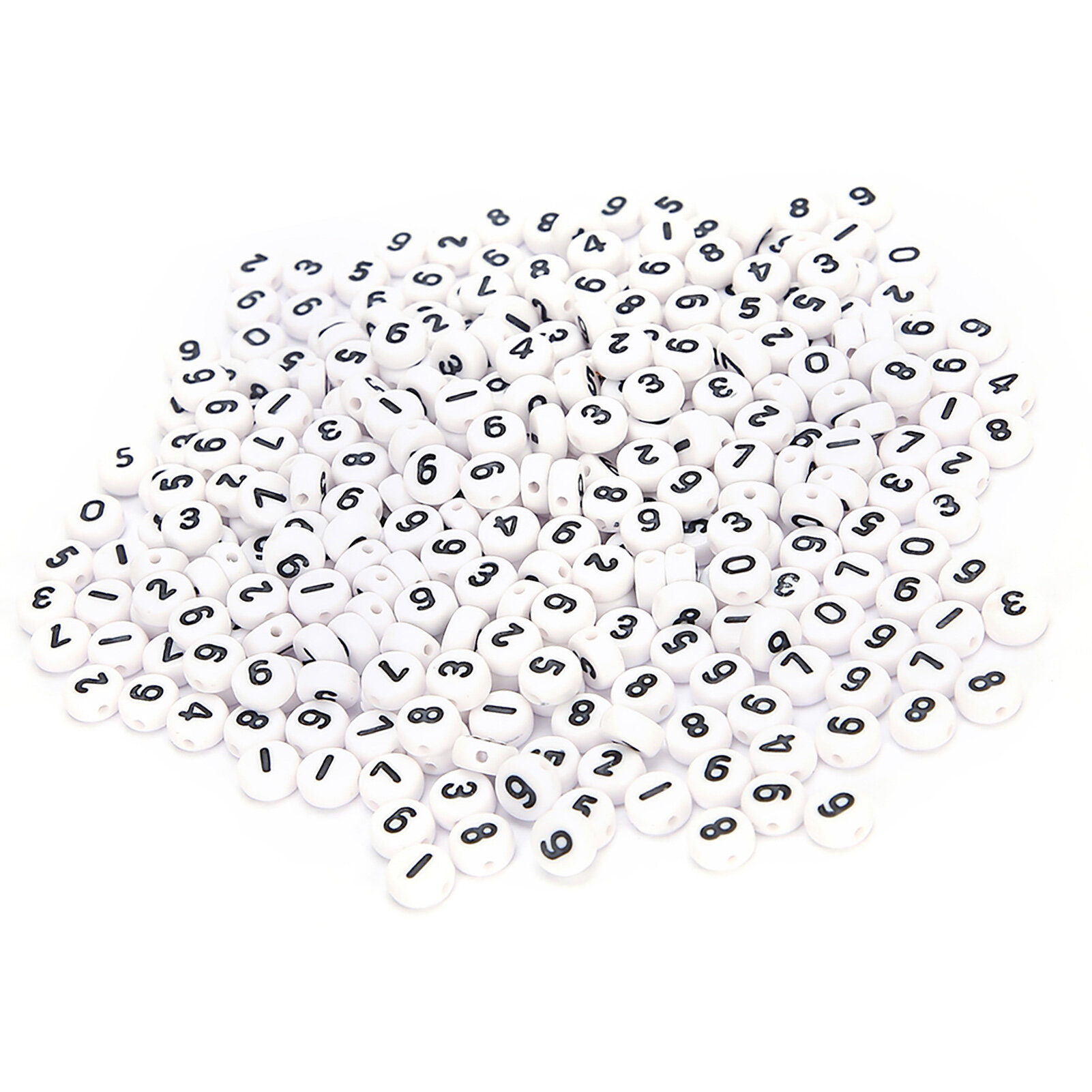 500PCs Acrylic Beads DIY Handmade Bead Jewelry Accessories Number 0-9 for Craft Collection