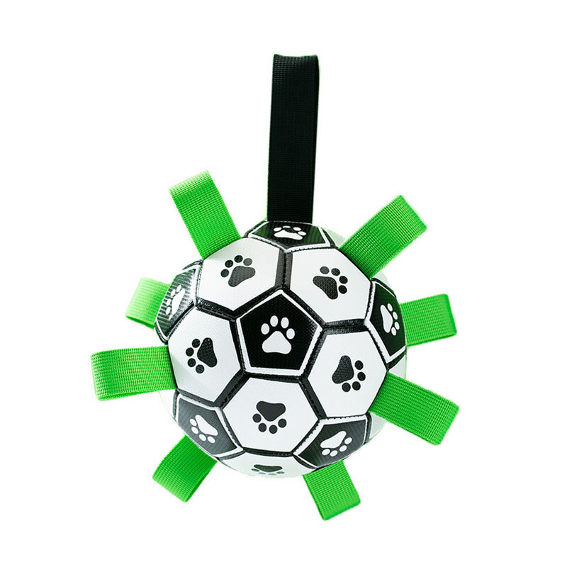 Футбольный мяч для собак, устойчивый к укусам, надувной, интерактивный, молярный, футбольный буксир для домашних животных, игрушка с ремнями для маленьких и больших собак