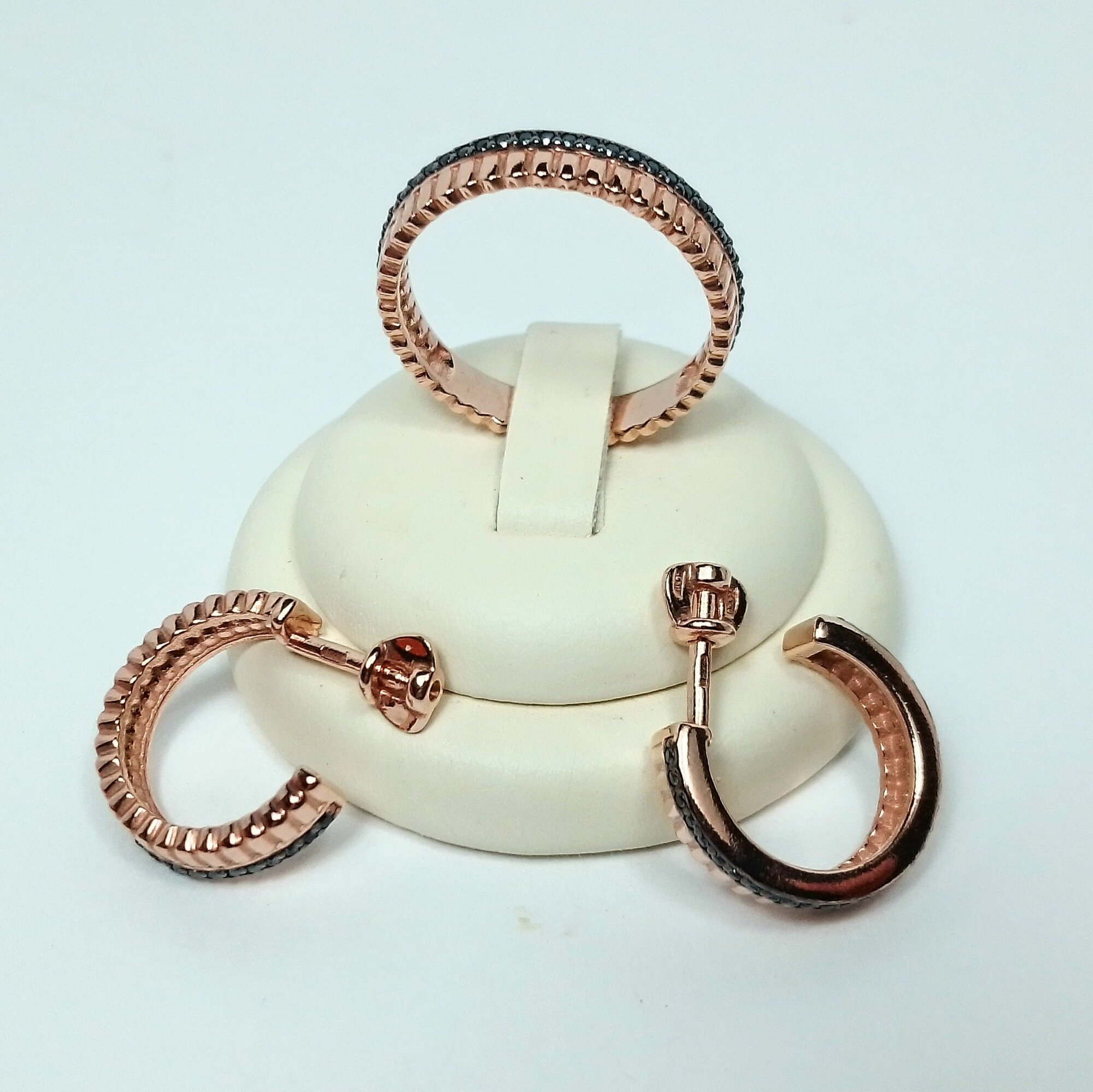 Ювелирный комплект, комбинированное золото, серебро, 925 проба, шпинель