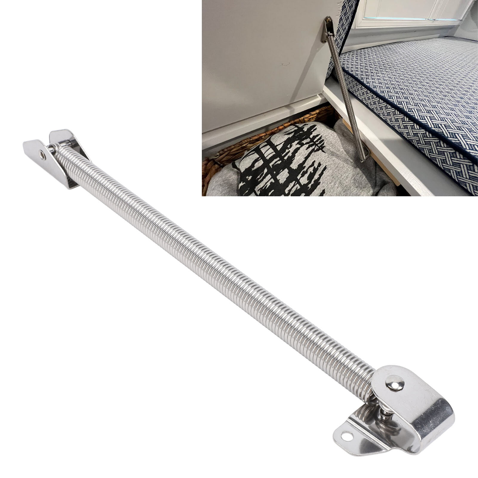 Пружинный держатель люка из нержавеющей стали 304 10 X 9/16 дюймов, нержавеющий, высокопрочный, для оконной двери лодки, яхты 2915S