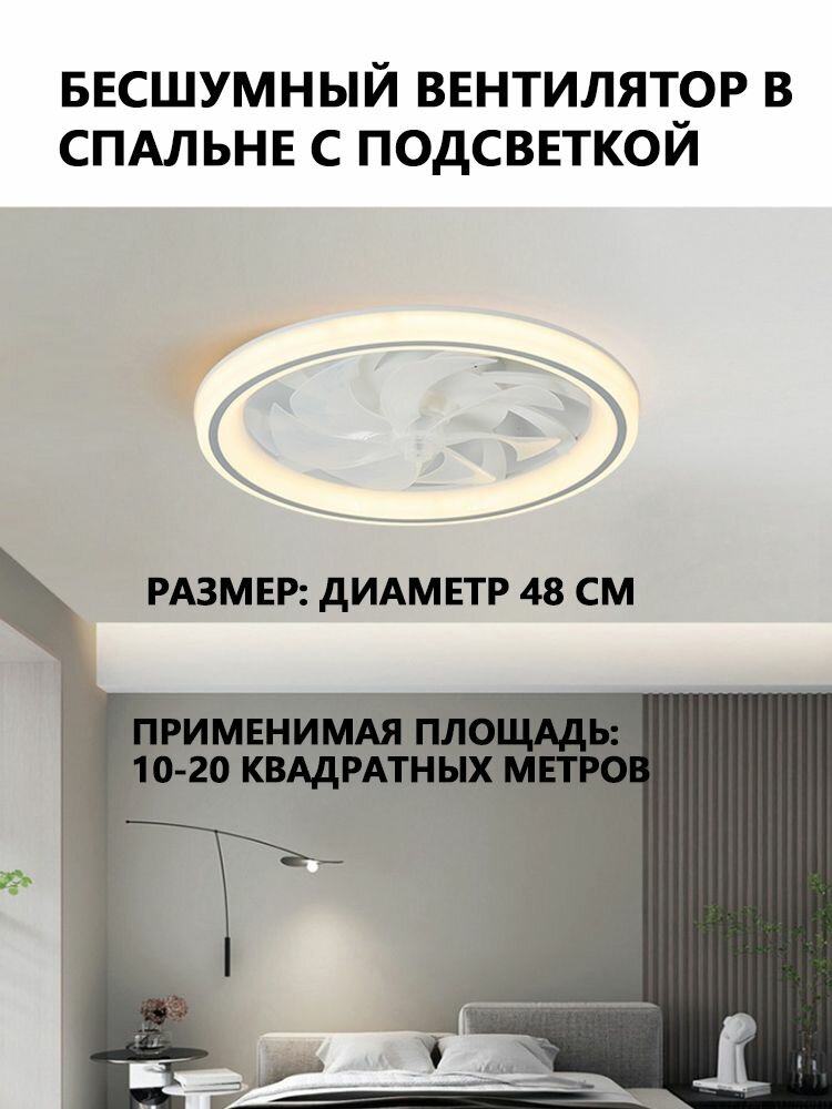 J1NSANGE Потолочный вентилятор ZY74333, белый, серый