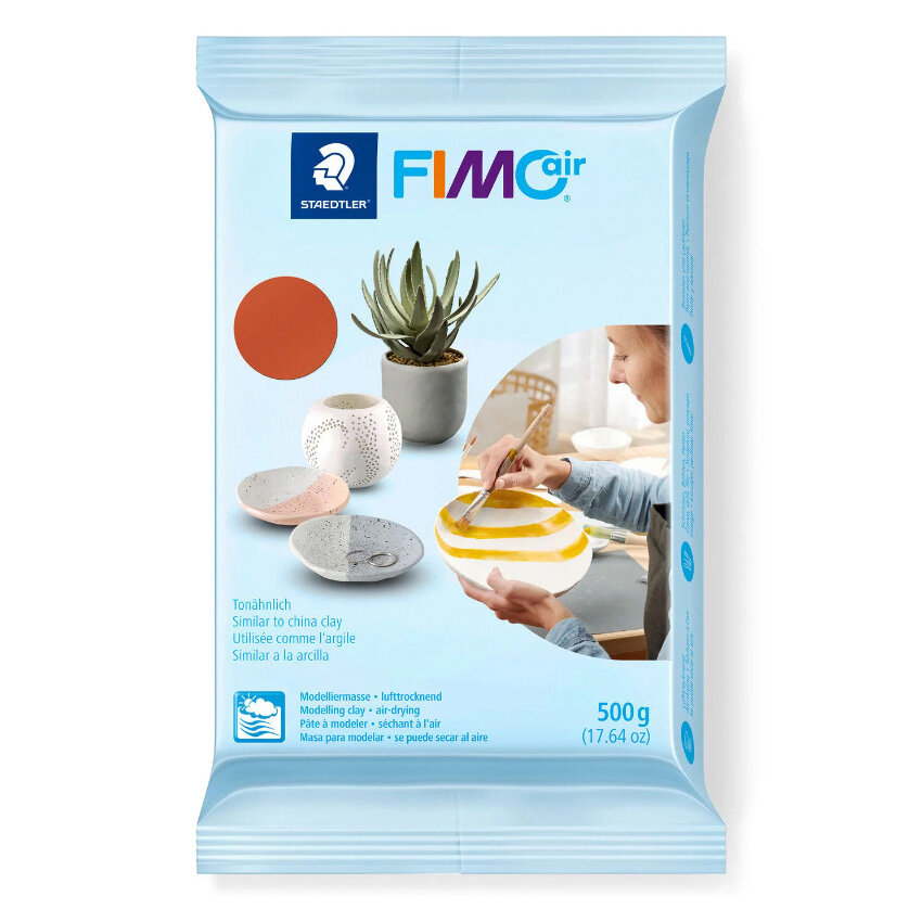 Глина полимерная для лепки Fimo Air, самозатвердевающая, 500 гр, Терракот.