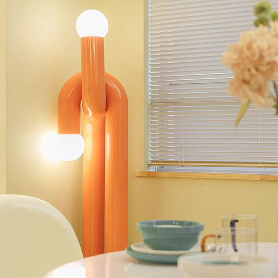 Дизайнерский напольный светильник Modulation (оранжевый, 158 см)