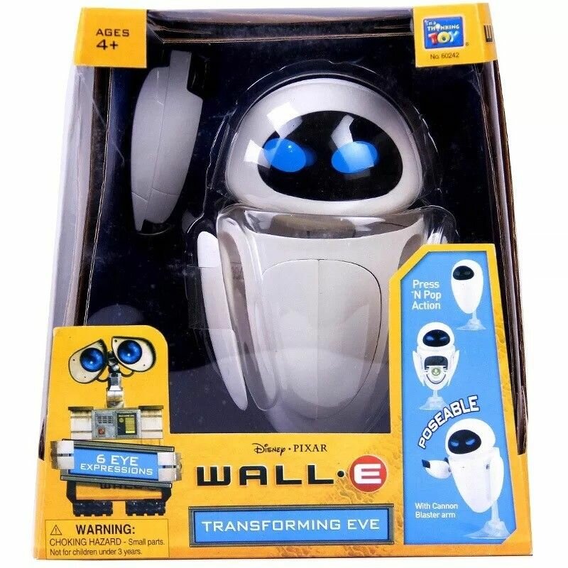 Thinkway Toys Disney Pixar Wall-E Transforming / Куклы-роботы для персонажей кино и телевидения, подходящие в качестве подарков на день рождения детям от 4 лет и старше, Дисней