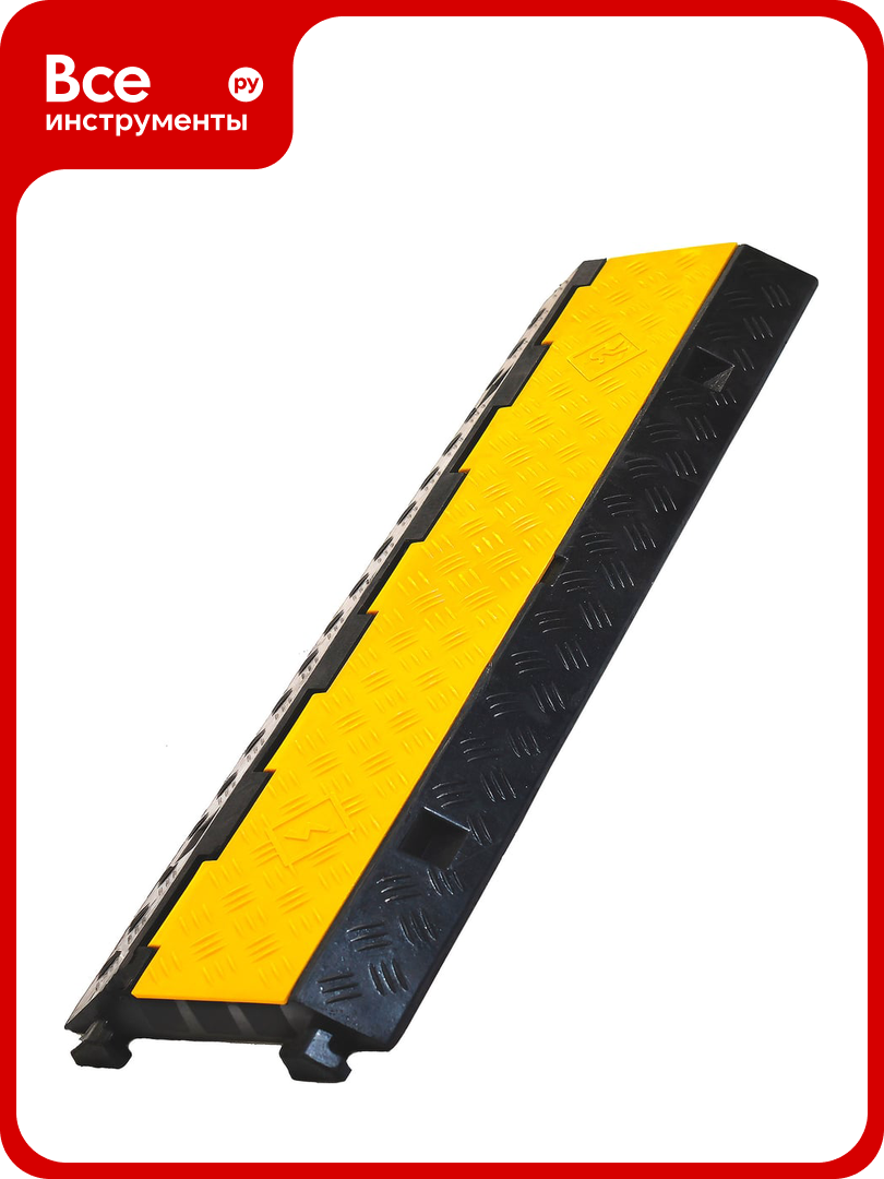 Кабель-канал Turbosky КК-3P 479 из резины, желтый, напольный с крышкой, тремя перегородками и аксессуарами