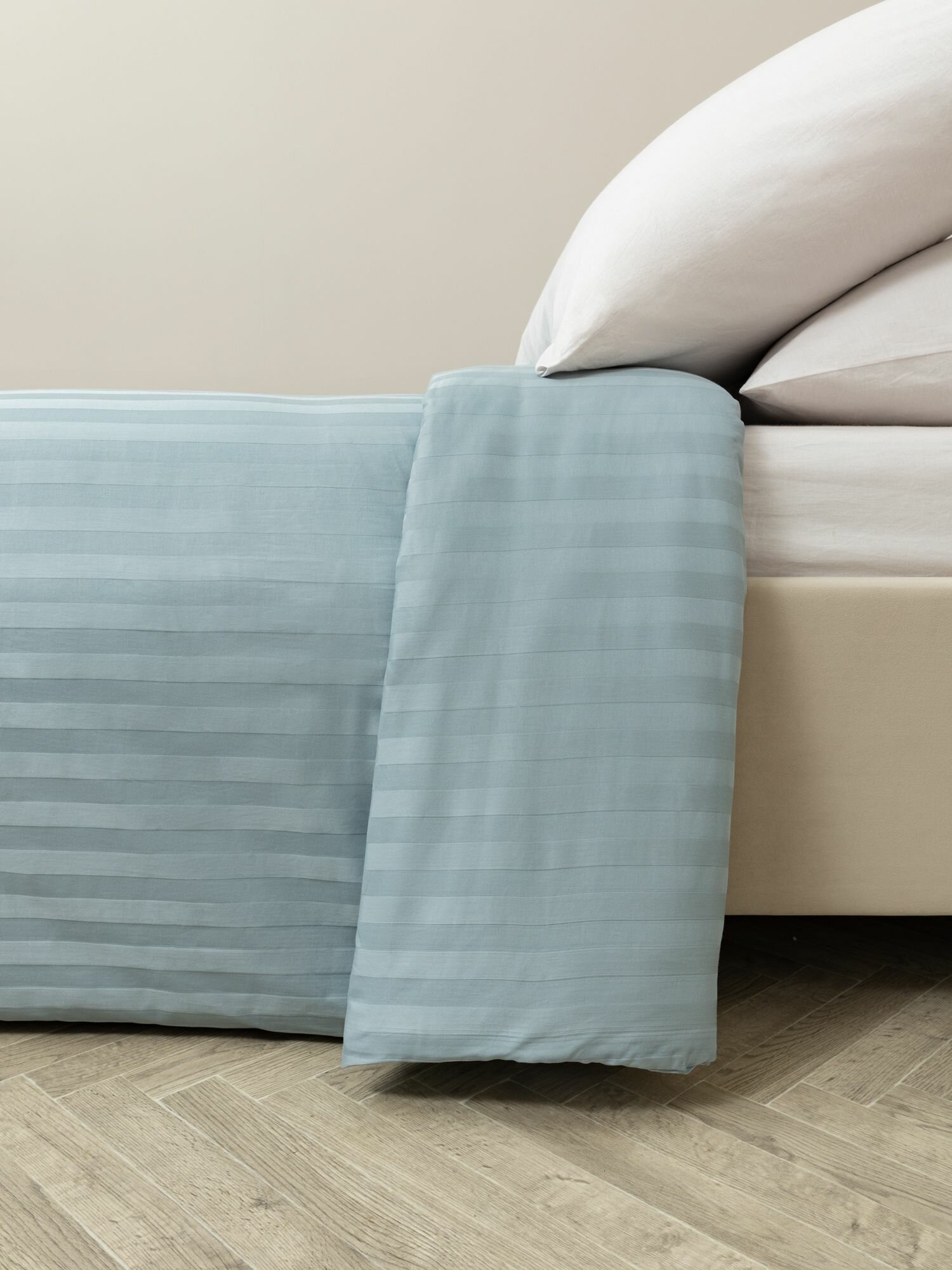 Cozy Home, Пододеяльник на молнии страйп-сатин 215х145, Lead