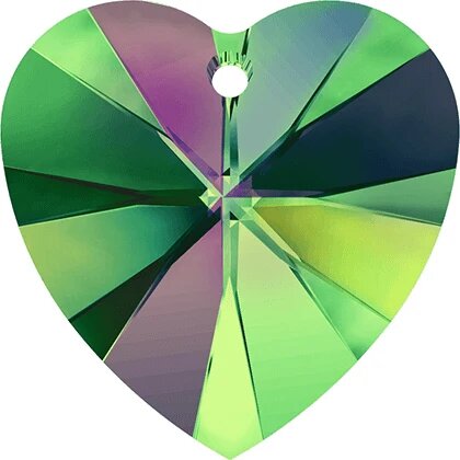 Хрустальный кулон сердце XILION 6228 (1 шт.) Зеленый, 10.3X10mm-6228, Crystal VM