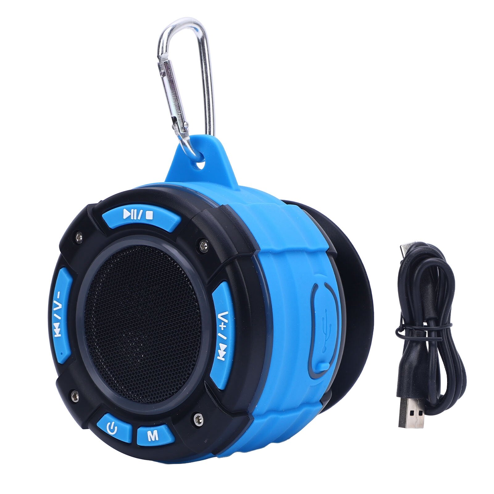 Bluetooth Shower Speaker IPX7 Floating Pool with RGB Lights Wireless Stereo Bass Mic Suction Cup for Bathroom Beach Party Travel