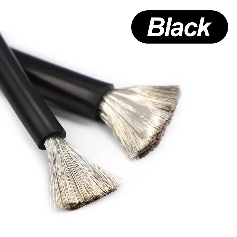 Высокотемпературный силиконовый провод 30AWG-12AWG 2-контактный, черный/красный 22AWG, Black, 5M