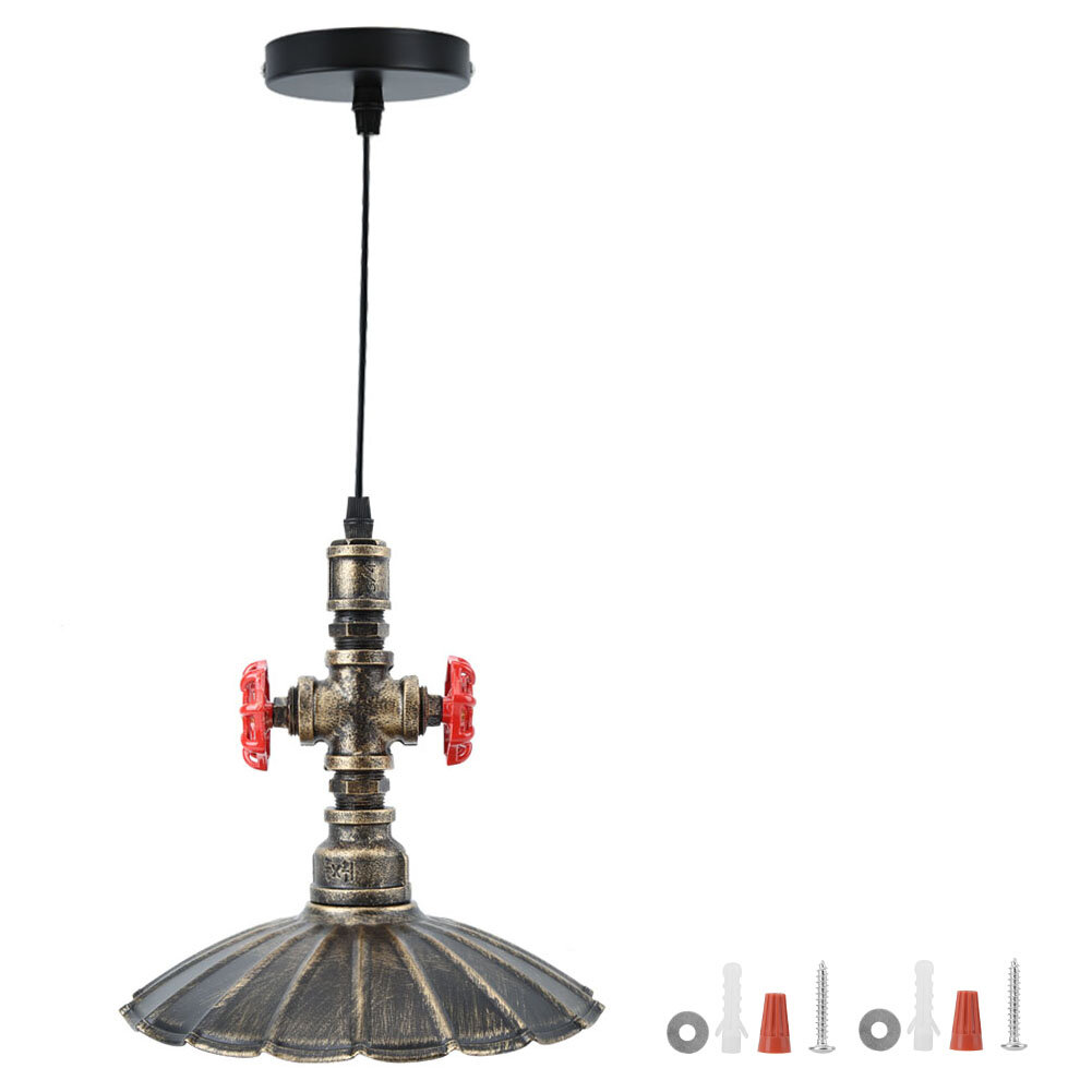 Винтажная светодиодная люстра Droplight из железной трубы, потолочный светильник E27 (цвет золотистой ржавчины)