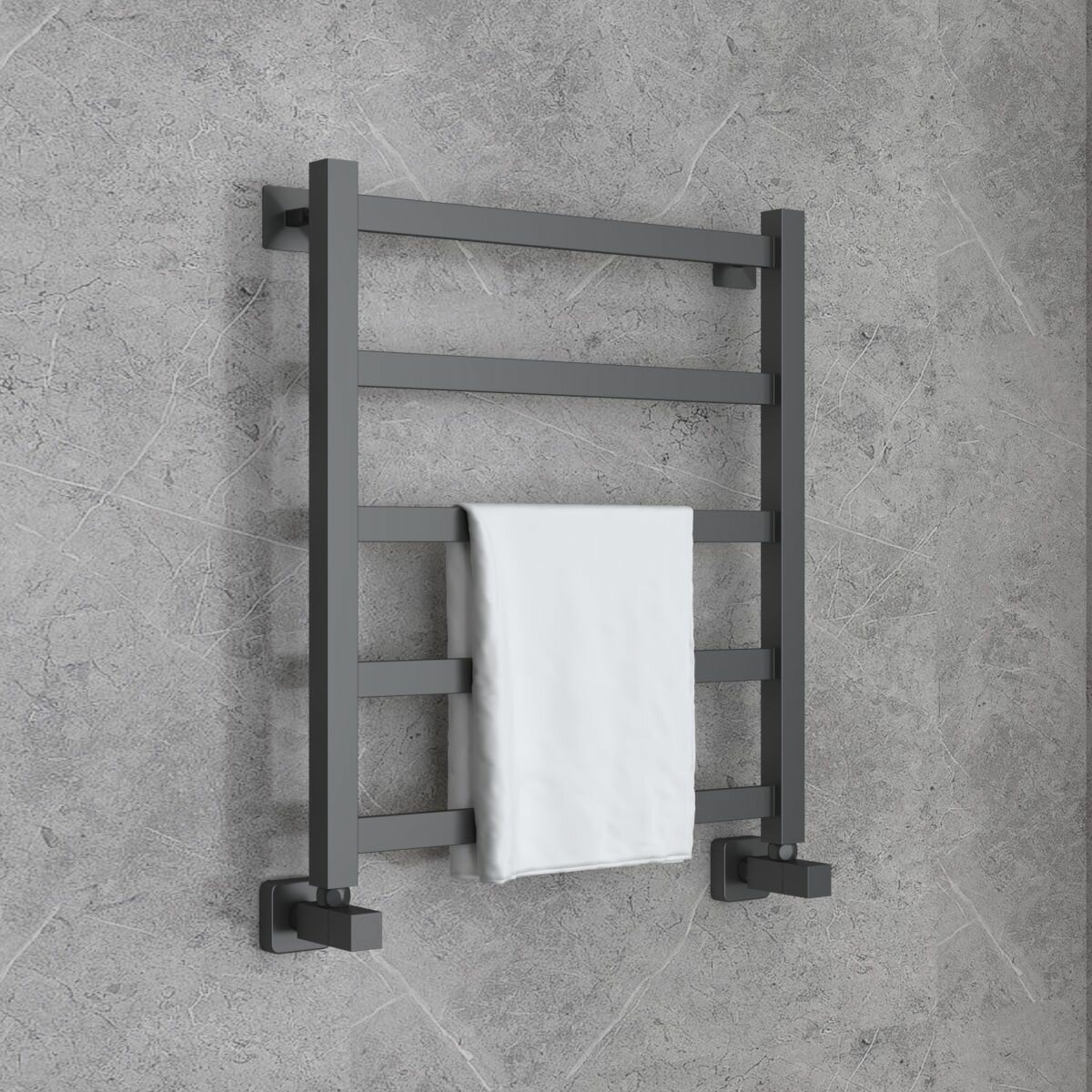 Полотенцесушитель водяной, KEEROL LEONARDO, 600x500, Графит. Цвет не оружейная сталь