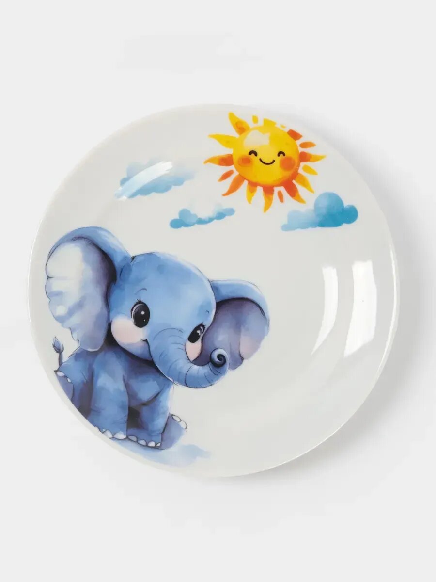 Тарелка детская d=17,5 см «Слоник» фарфоровая
