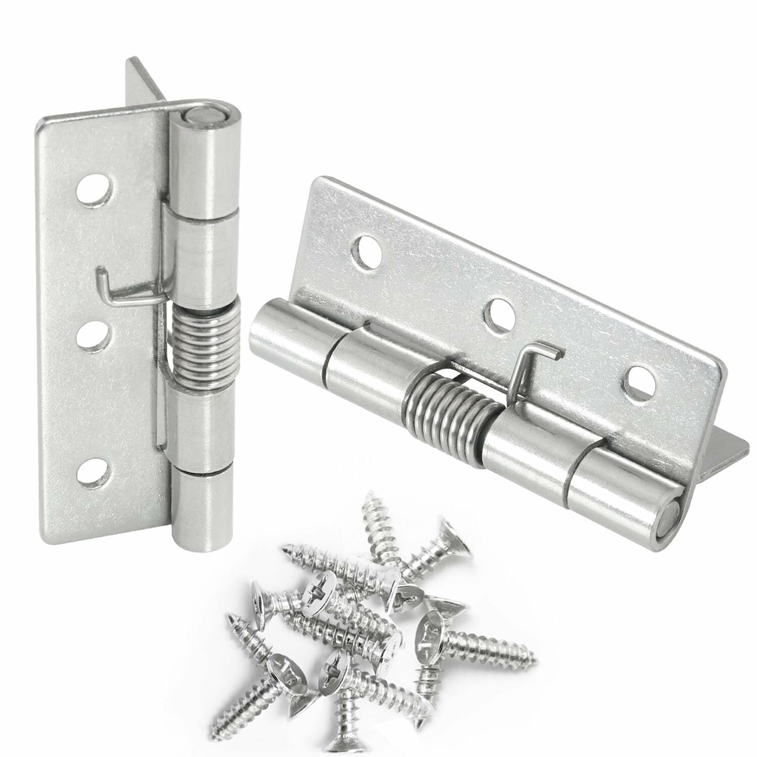 2 шт. самозакрывающаяся петля из нержавеющей стали для дверей, тяжелая пружина 7.00X3.00X2.50CM, серебристая