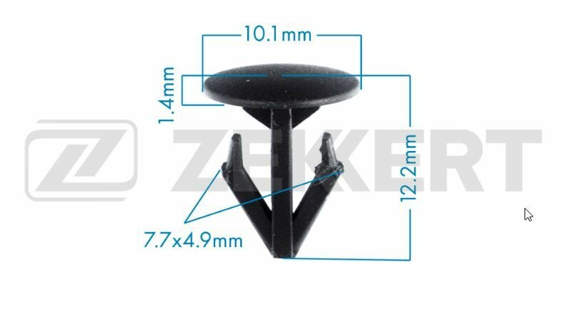 Клипса крепёжная. Zekkert. 10 шт. Honda. (цвет чёрный)