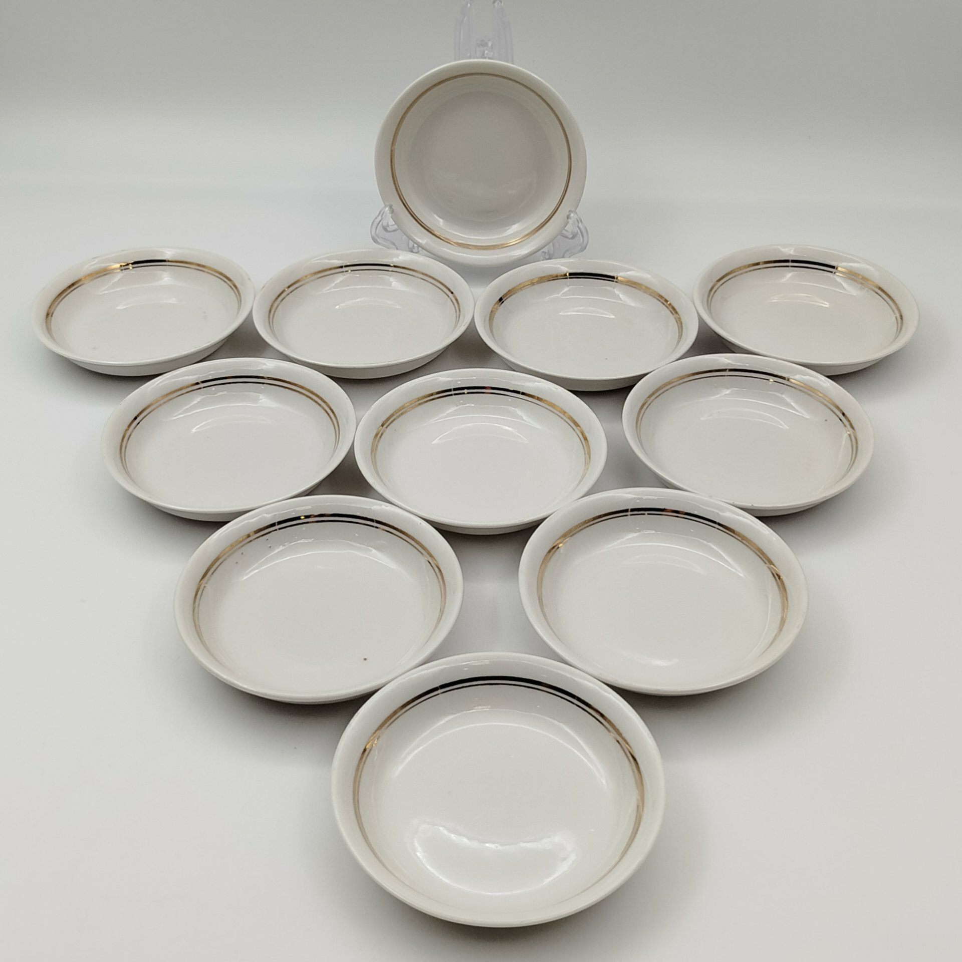 Набор из 11-ти розеток, фарфор, золочение