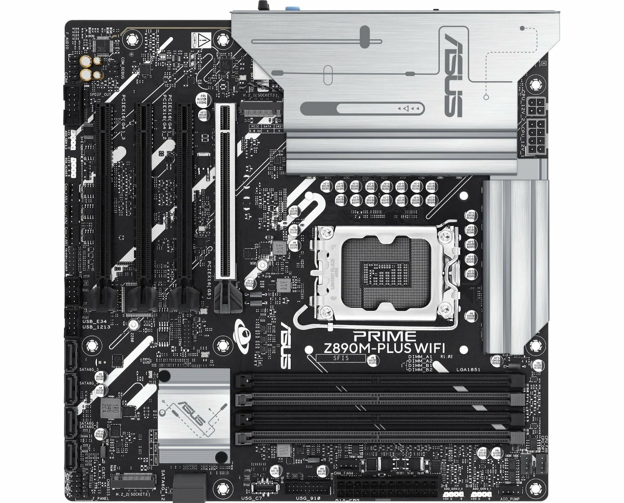 Материнская плата Asus PRIME Z890M-PLUS WIFI, Soc-1851, Intel Z890, mATX