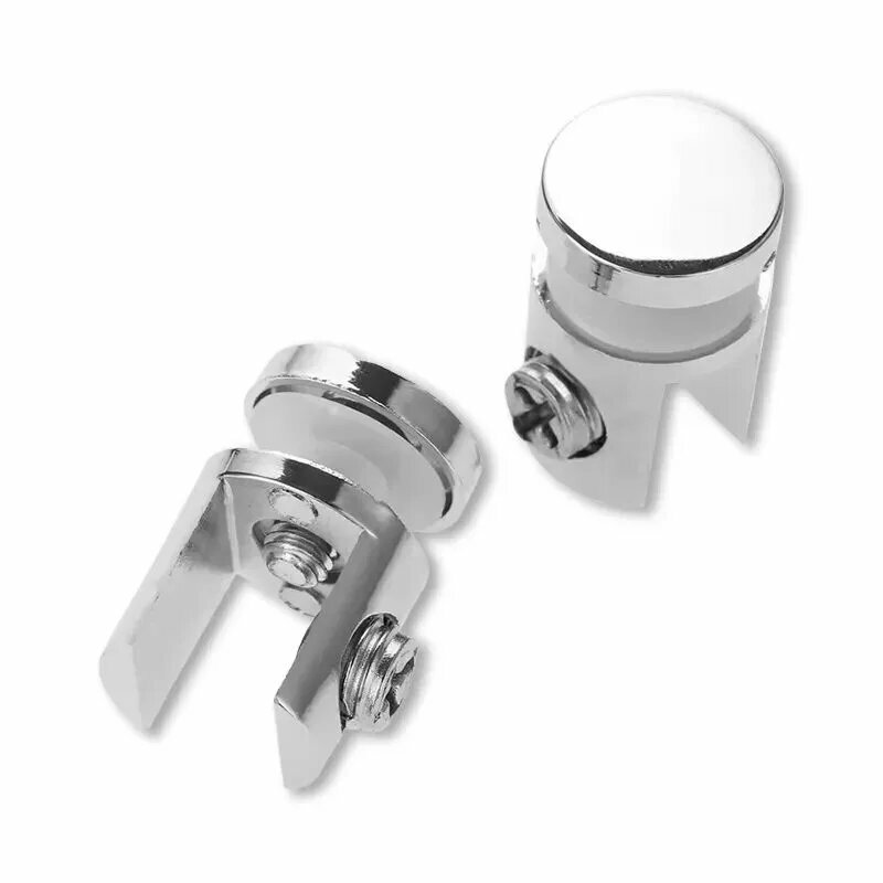 Полкодержатель для стеклянных полок до 10 мм, зажим на зеркало или стекло, хром, комплект 2 шт, крепление для ванной и кухни