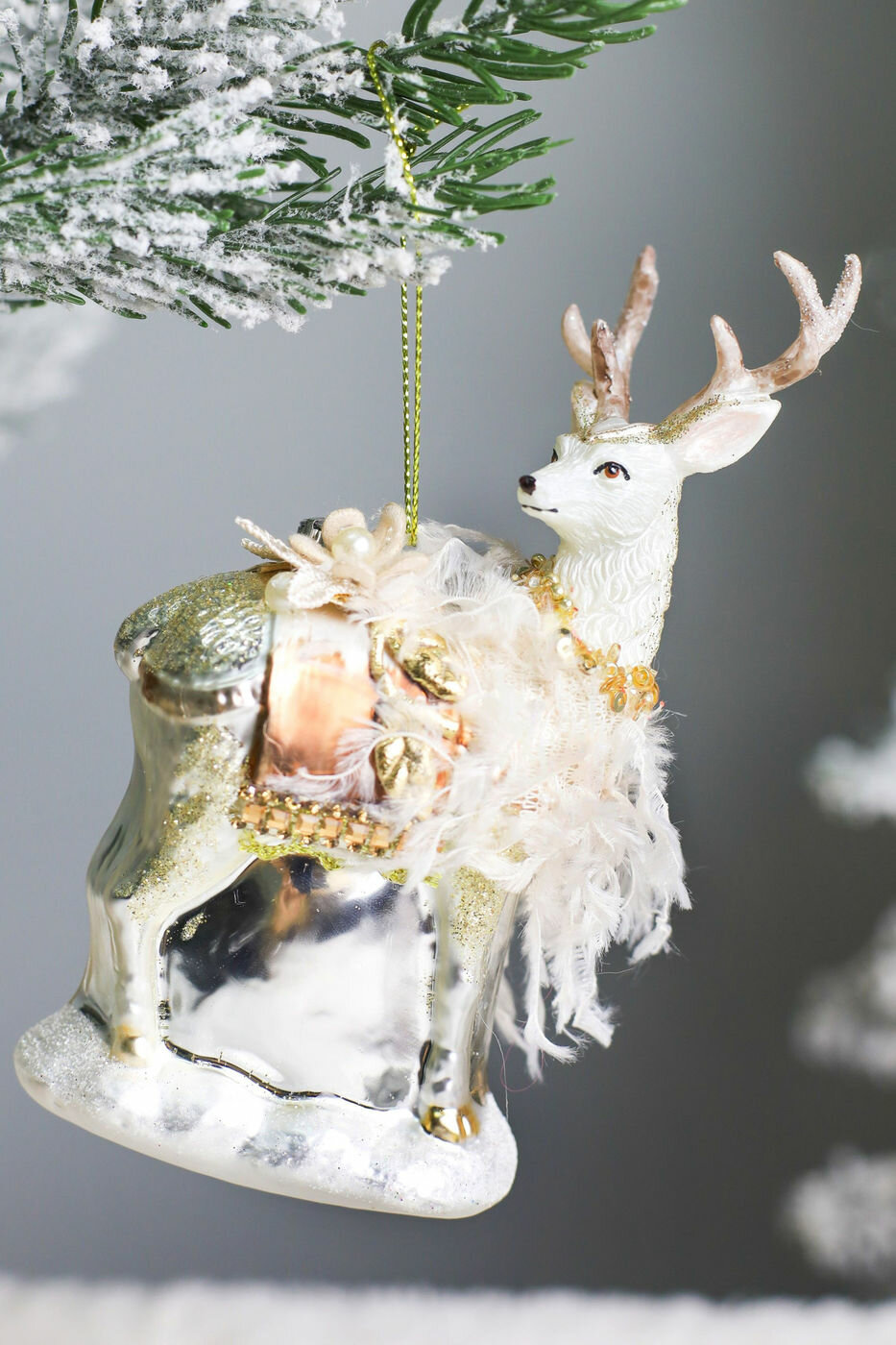 Ёлочная игрушка волшебный олень джоэлло, стекло, 15 см, Goodwill TR25333-1