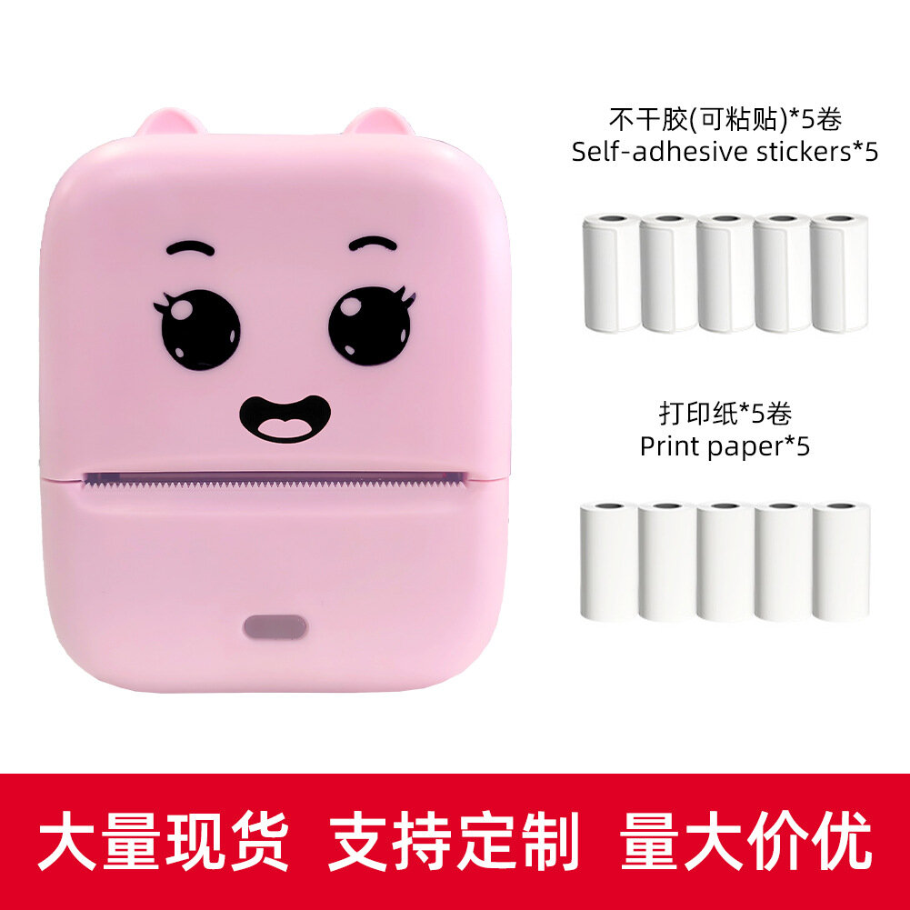 Мини-принтер для детей, портативный термопринтер, карманный фотопринтер, принтер для поиска ошибок в заданиях для студентов, Bluetooth-принтер для печати этикеток.