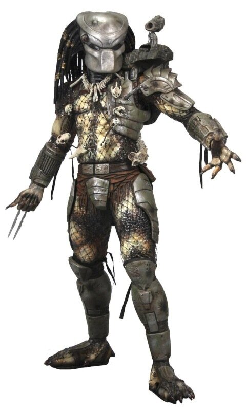NECA 7-дюймовый Predator, 25-летний юбилей Predator P1, оригинальная поврежденная в бою фигурка хищника с открытым ртом, модель