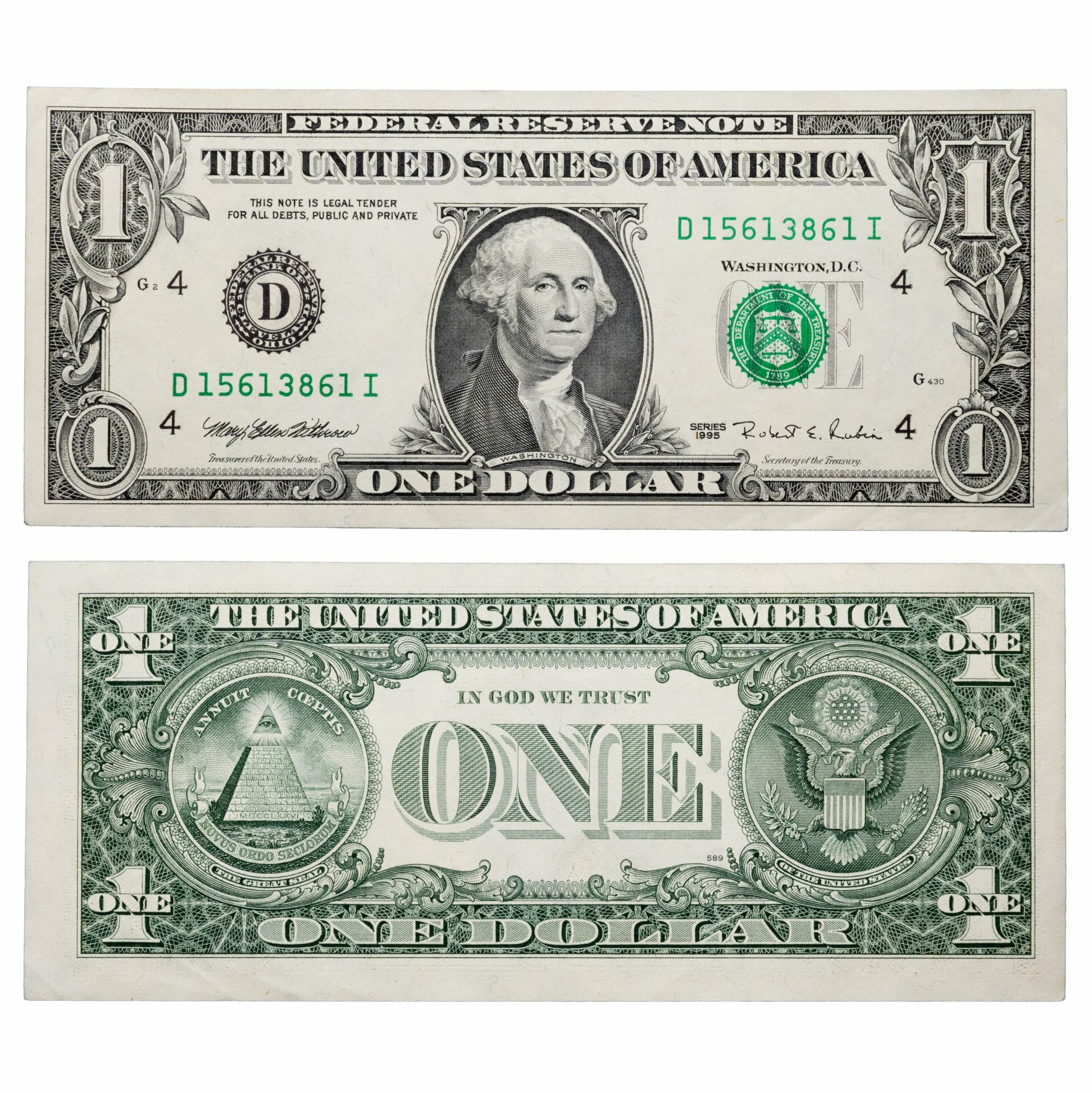 США 1 доллар 1995 Pick 496a D-Кливленд