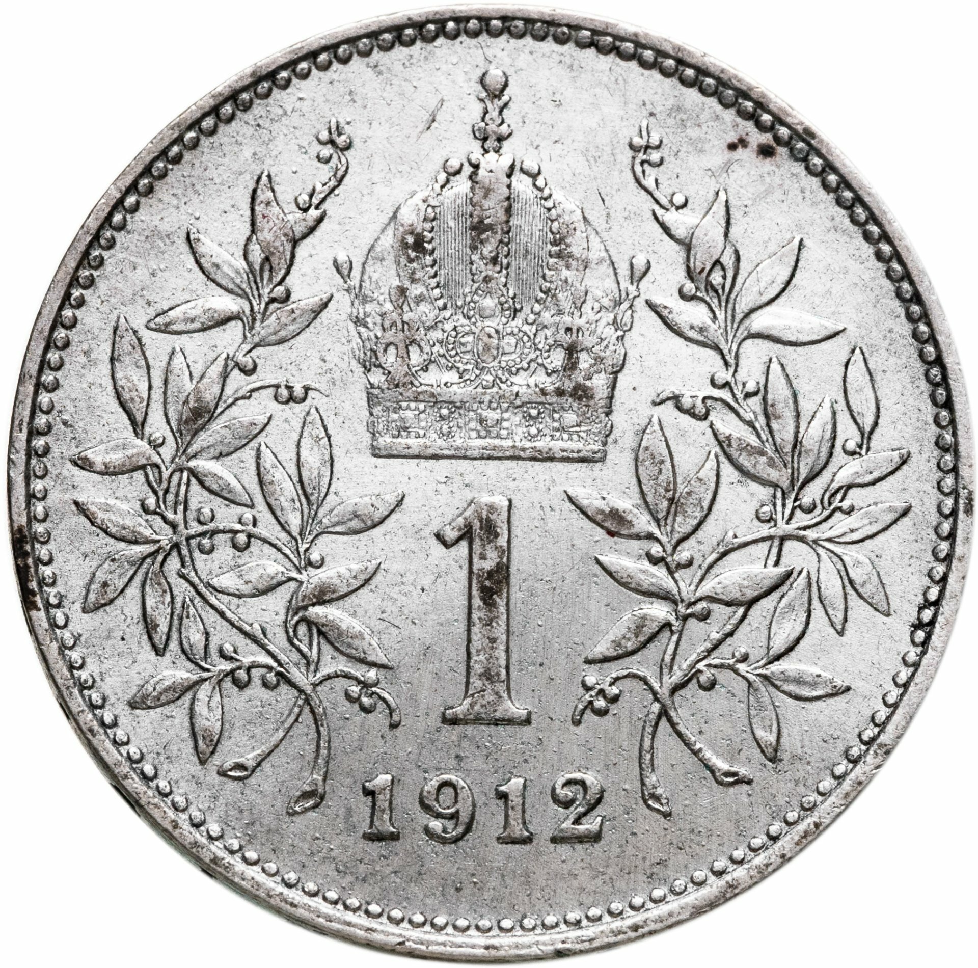 Австрия 1 крона crown 1912, Серебро 835, в сохранности UNC