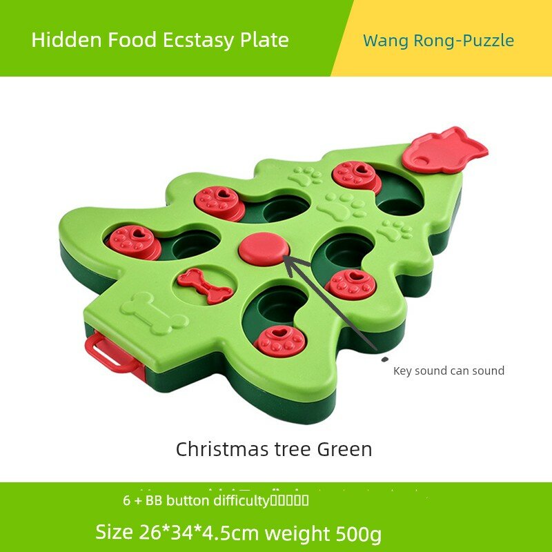 Новогодняя елка зеленая головоломка-кормушка для собак и кошек, увлекательная игра