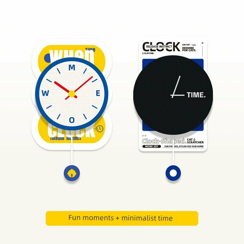 Настенная вертикальная картонная доска для когтей кошек Mr. Meow Clock, устойчивая к царапинам, износостойкая, не