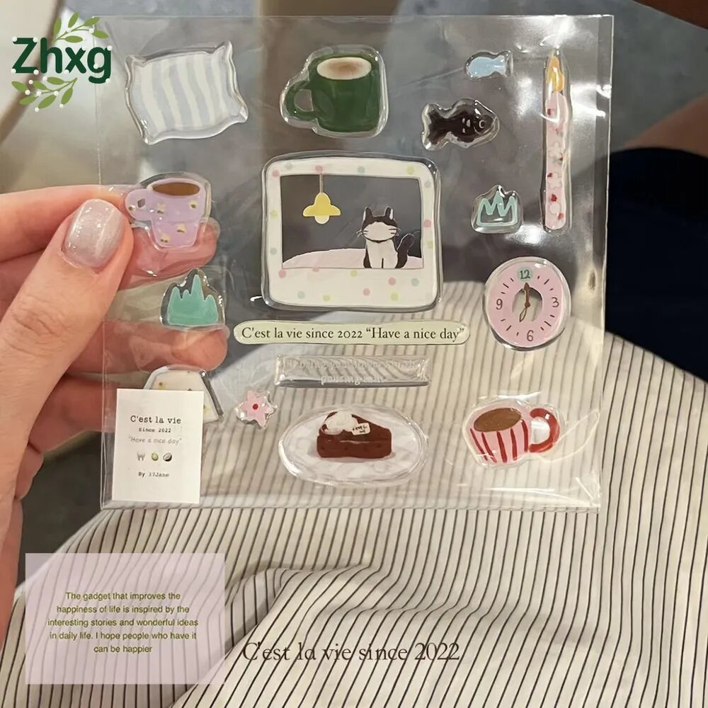 Объемные фетровые наклейки с милыми мультяшными кошачьими смайликами для детей, используемые для украшения плакатов, ежедневников, стаканчиков для воды и т. д.