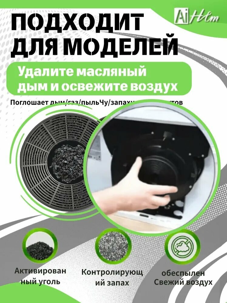 Применяемый Горенье WHI649EXGW Угольный фильтр для выхлопных газов 2 шт.