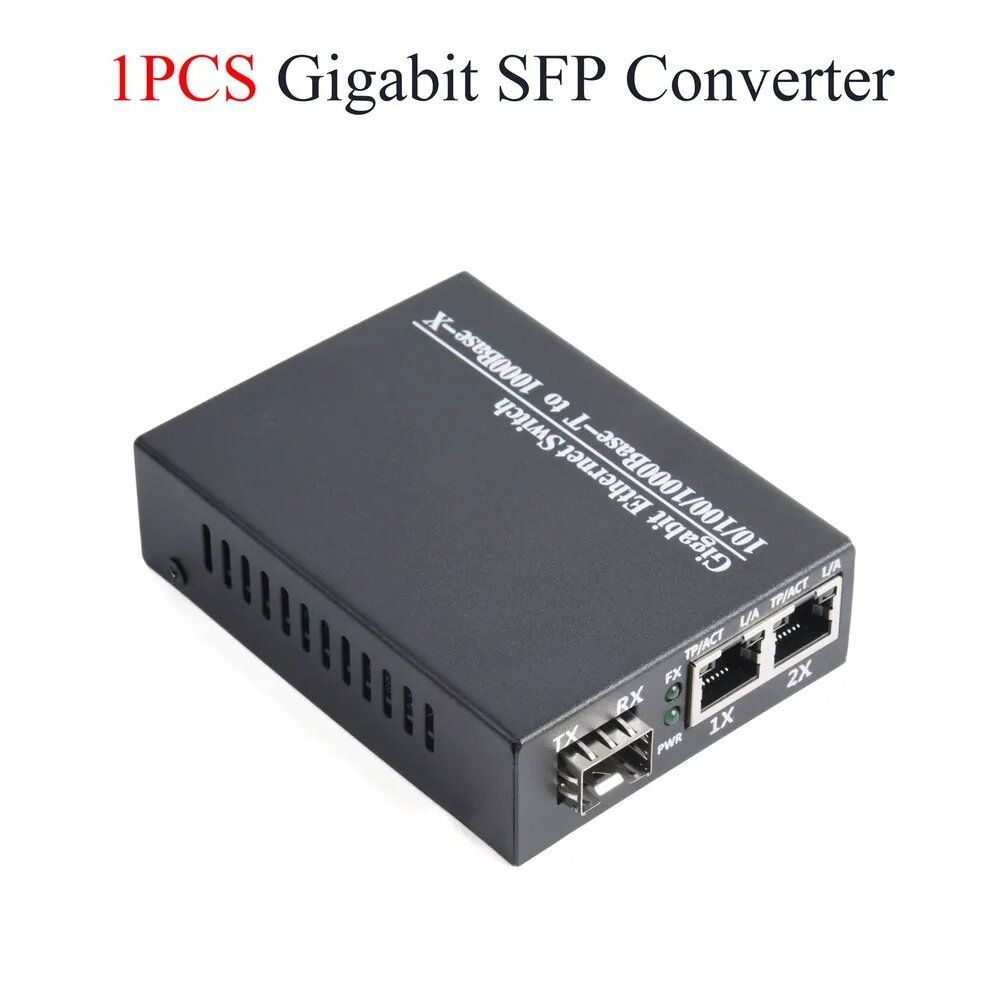 1 шт. Гигабитный медиаконвертер SFP 1 SFP в 2 RJ45 трансивера 10/100/1000M волоконно-оптический коммутатор с модулем SFP LC/SC 3KM/20KM