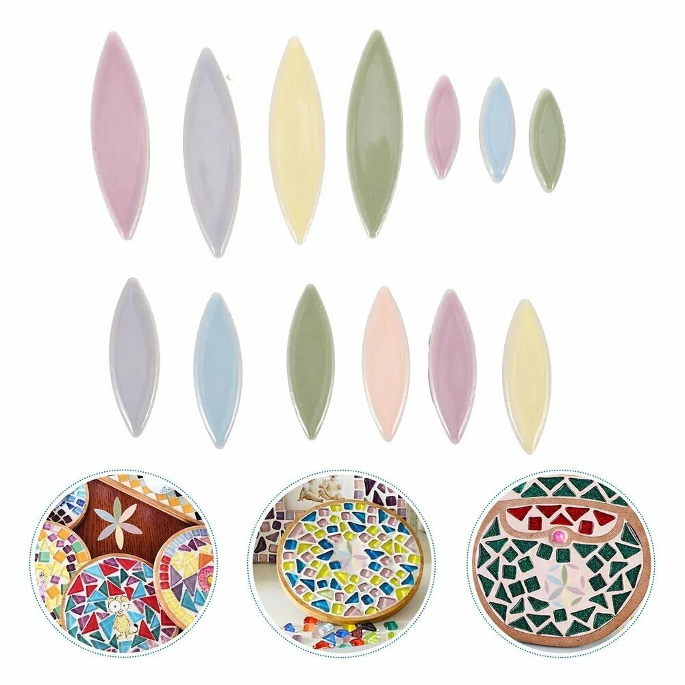 Набор керамических мозаичных плиток разной формы для создания декоративных изделий
