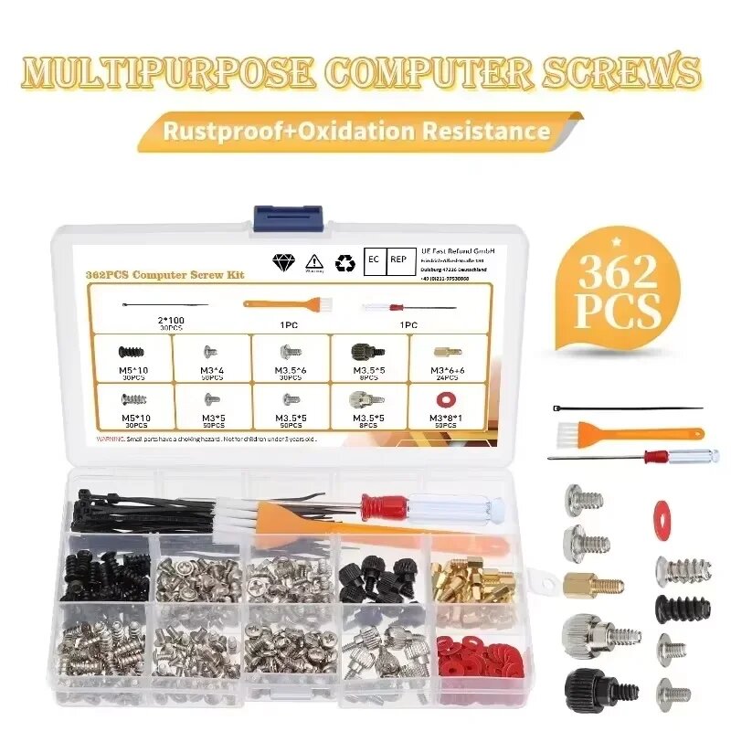 Стальной сплав набор винтов для компьютера 362 шт 362PCS
