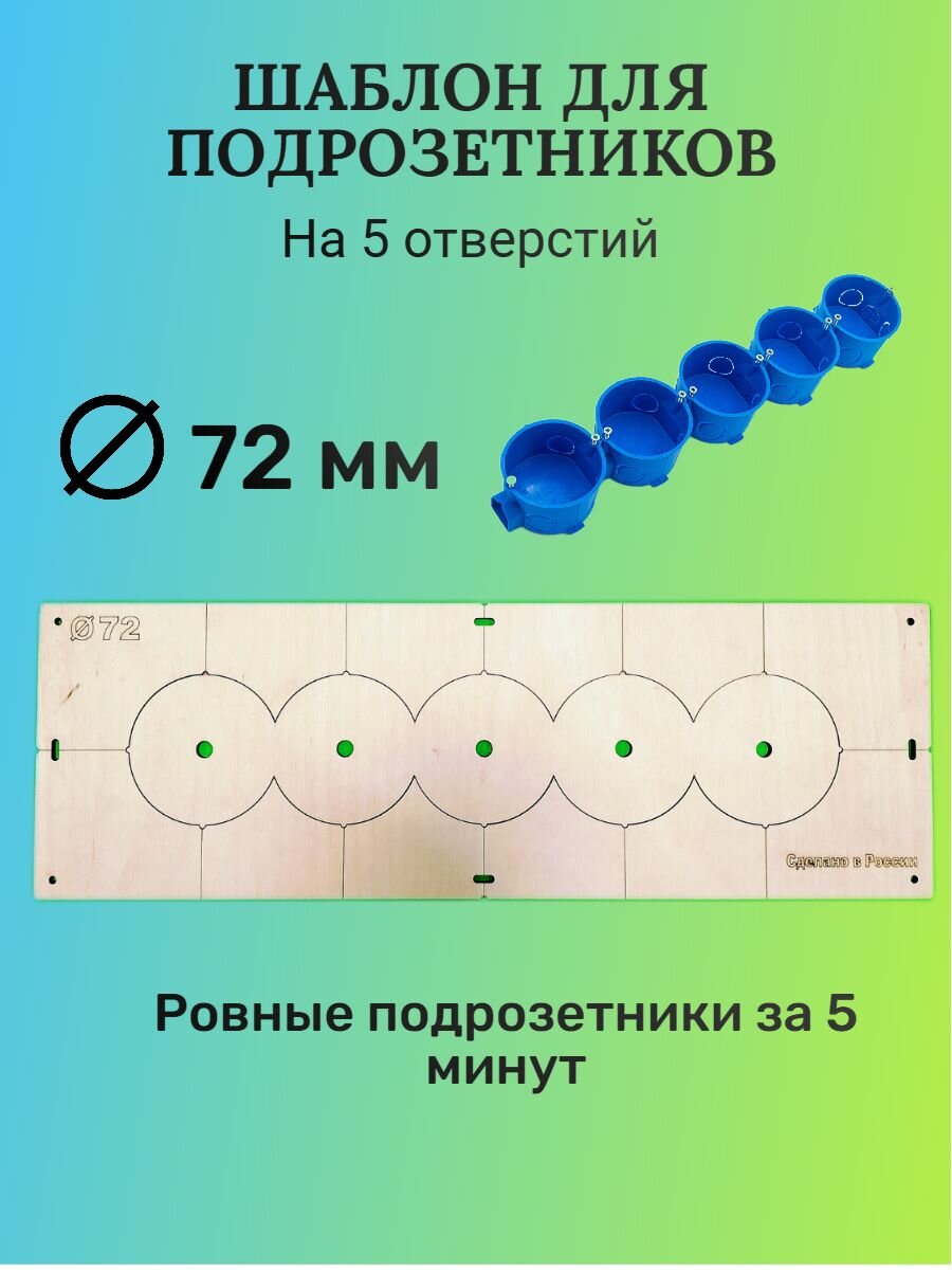 Шаблон для сверления подрозетников 72мм