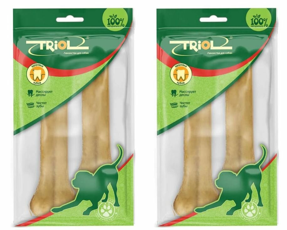 Triol Лакомство для собак Косточки жевательные Dental, 2 шт, 16 см, 2 уп