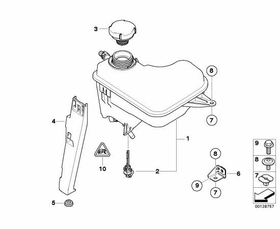 Бачок расширительный ZEKKERT. BMW 5 (E60, E61) 03-, 6 (E63, E64) 03