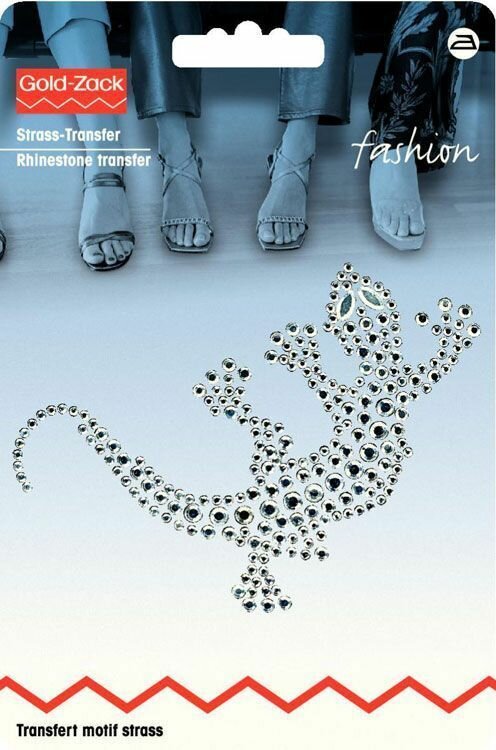 Аппликация из страз Ящерица, серебристый цв. 10х5,5 см PRYM 926261