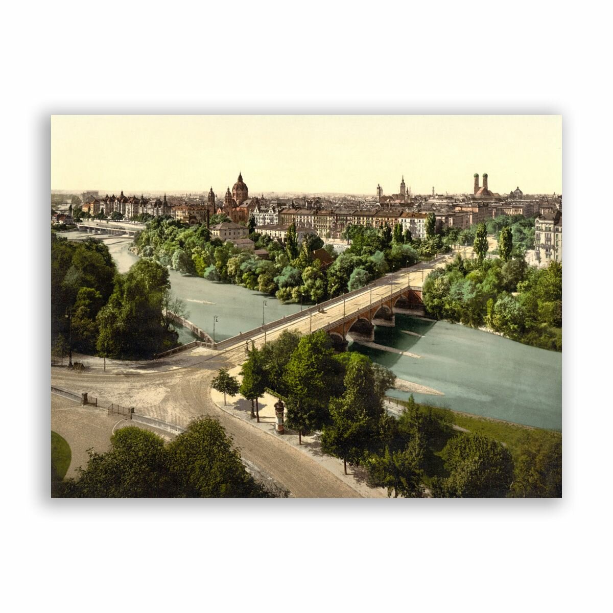 Постер, плакат на бумаге / Munich from the Maximilianeum, Bavaria, Germany / Размер 30 x 40 см