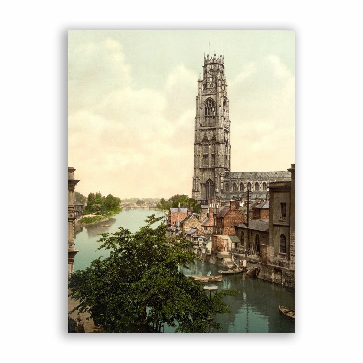 Постер, плакат на бумаге / St. Botolphs Church and river, Boston, England / Размер 30 x 40 см