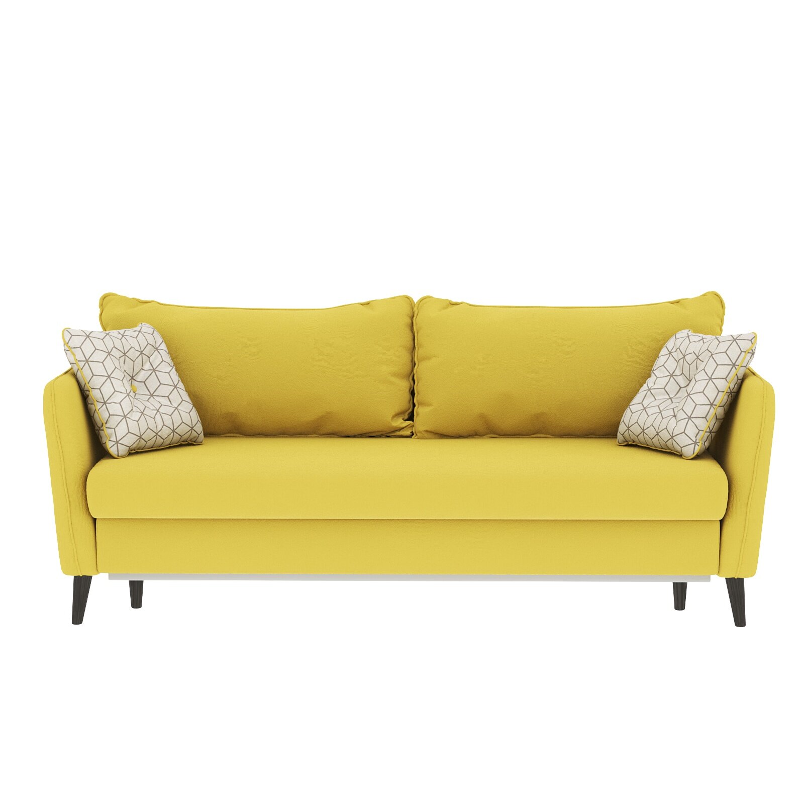 Диван-кровать Аликанте желтый велюр Ньютон еллоу с шагающим механизмом пантограф