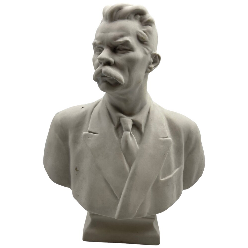 Бисквитный бюст "А. М. Горький" 1957-1965 гг. Автор Стамов В. Г, ЛФЗ, СССР