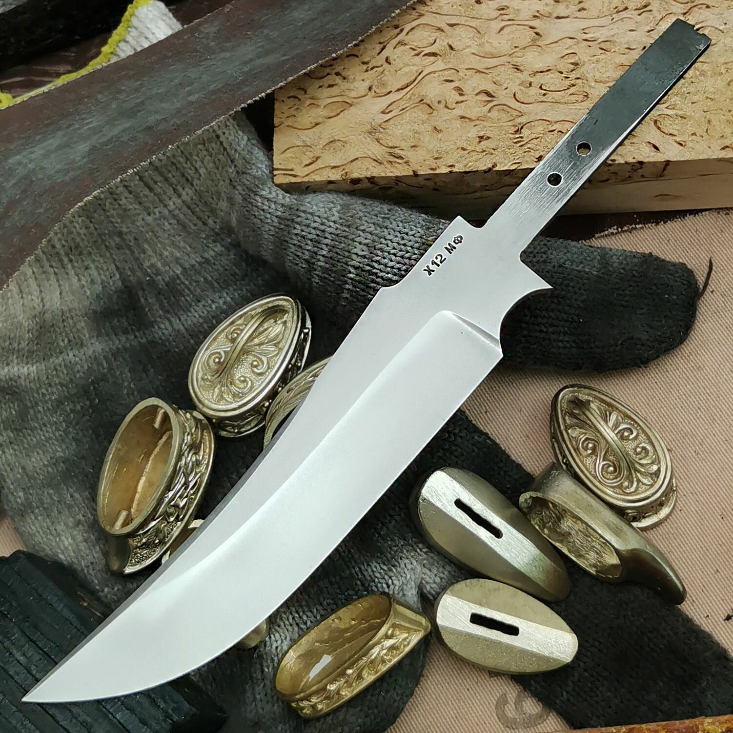 Клинок Рыбак из кованой стали Х12МФ