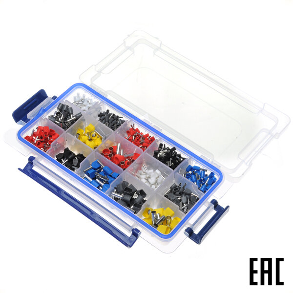 Набор 82885 НШВИ №8 втулочных наконечников 1х0,5-1х10мм2 / 2х0,5-2х6,0мм2 (675шт) (КВТ)