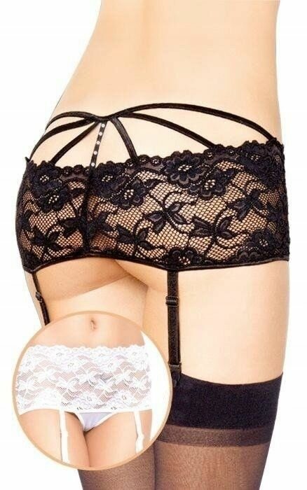 Пояс для чулок и трусики стринги BL3314 Softline, S/M, черный