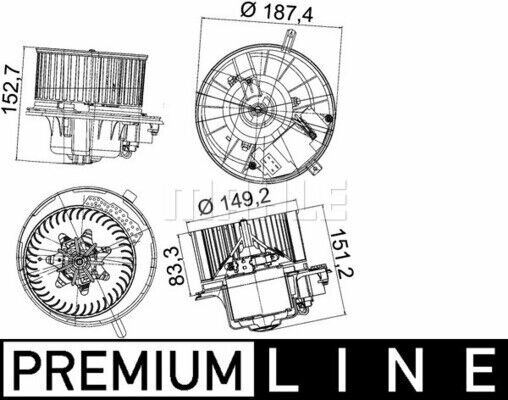 MAHLE AB149000P Мотор печки AUDI VW SKODA 2003=>