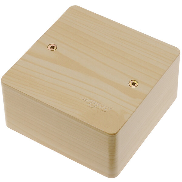 Коробка Тусо 65015-27М распаечная пластиковая без сальников 85х85х42мм IP20 сосна (Рувинил) (4 шт. в комплекте)