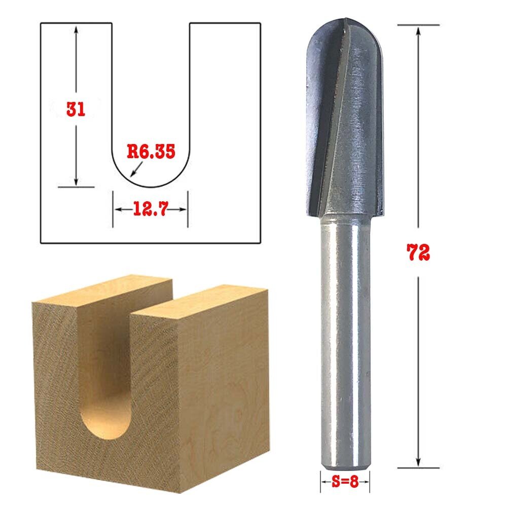 Фреза галтельная R-6.35 D-12.7x31x72 S-8 Millcut 119806
