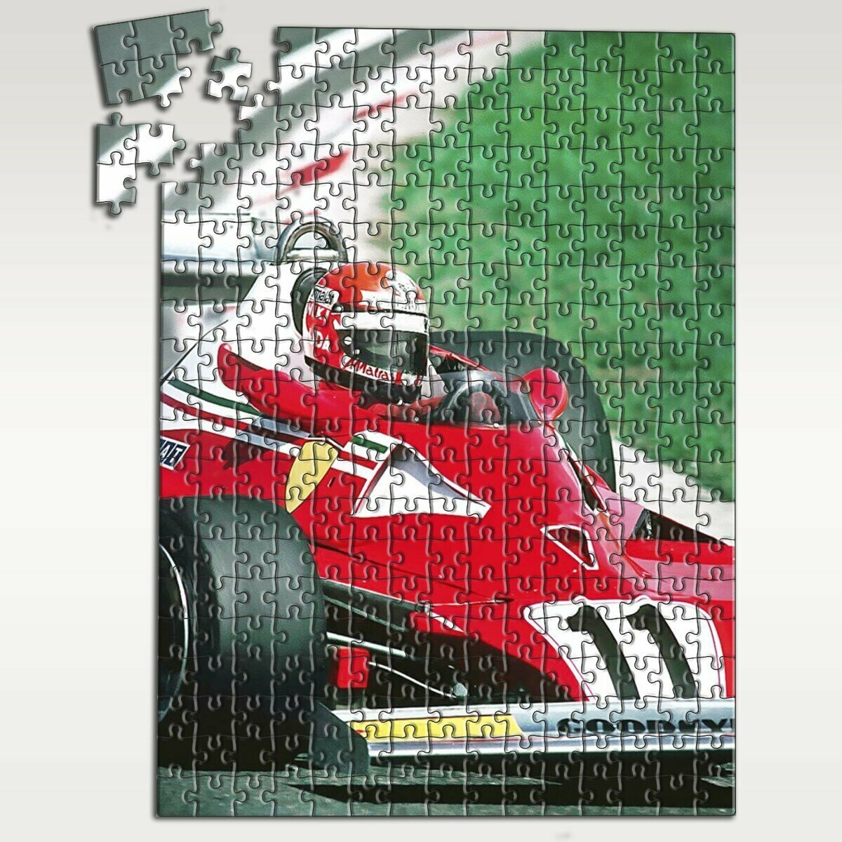 Пазл картонный А3: модель Машина формула 1 гонщик пилот и болид - 335 П